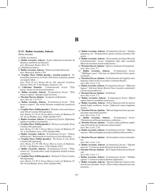 B-001 Badius Ascensius, Jodocus Silvae morales.