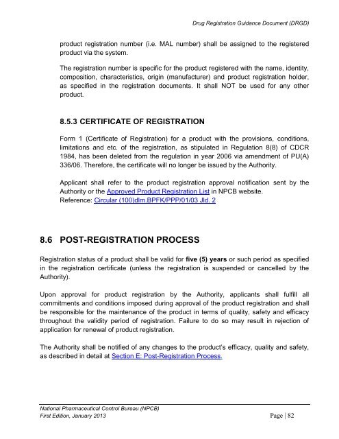 Drug Registration Guidanc