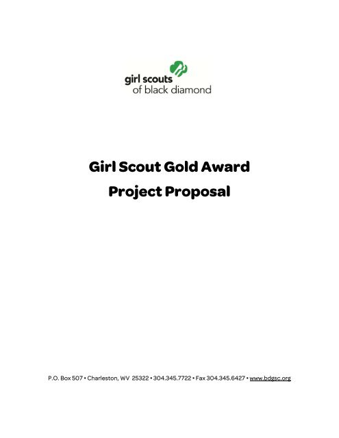Girl Scout Gold Award Project Proposal - Girl Scouts of Black Diamond