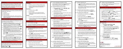 Toshiba CTX Digital Telephone Quick Reference Guide