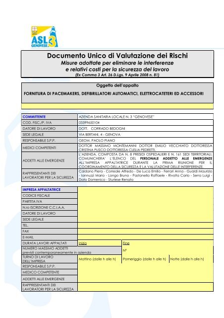 DUVRI TIPO ASL3 - ASL n.3 Genovese