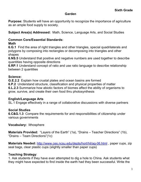 Lesson Plan 4 - Ag in the Classroom