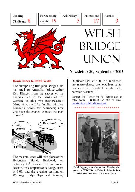 80 Sep 2003 - Welsh Bridge Union