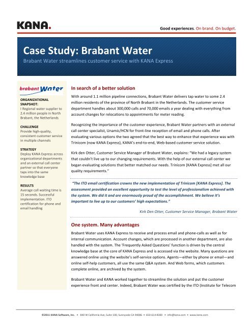 Case Study: Brabant Water - Kana