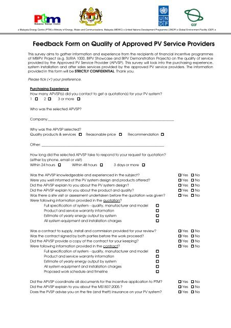 Feedback form for APVSP - mbipv project