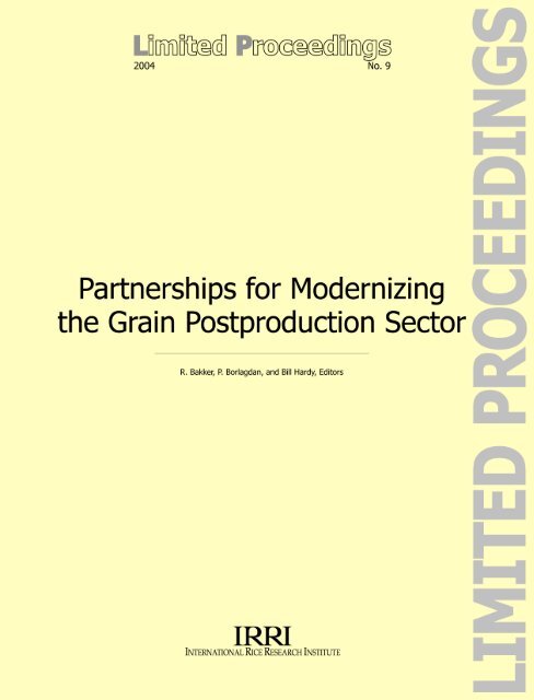 Standards for grain dryers - IRRI books - International Rice ...