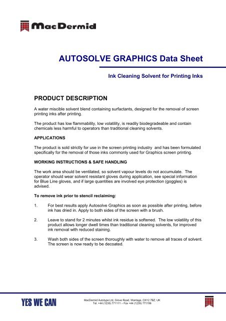 Autosolve Graphics-PDS-English (.PDF) - MacDermid Autotype