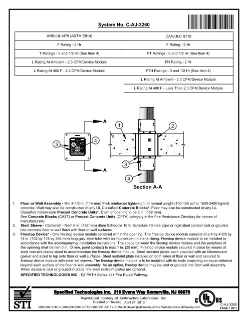 C-AJ-3260 - STI - Specified Technologies Inc