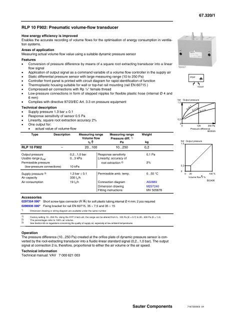 RLP 10 F902 - sauter-controls.com sauter-controls.com