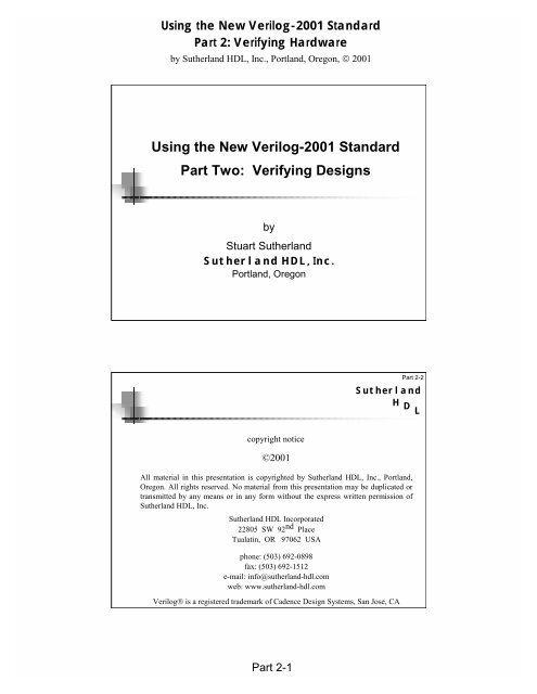 Using the New Verilog-2001 Standard, Part 2 - Sutherland HDL Using the New Verilog-2001 Standard, Part 2 - Sutherland HDL