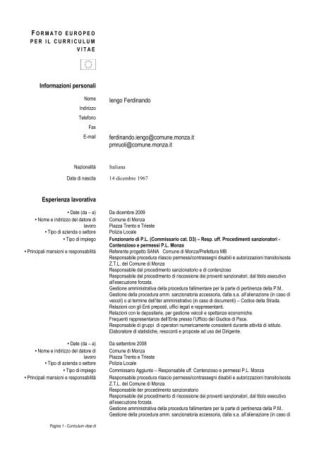 Scaricare Curriculum Formato Europeo 100 Esempio Di CV [Gratis]