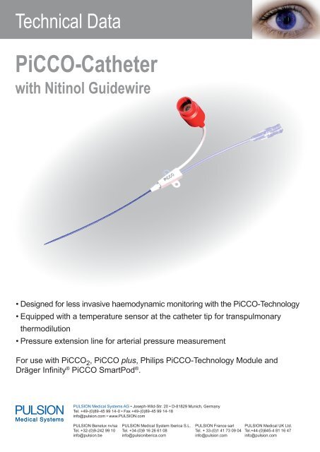 PiCCO-Catheter with Nitinol Guidewire - PULSION Medical Systems ...