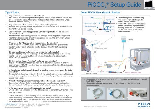 PiCCO ® Setup Guide - PULSION Medical Systems SE
