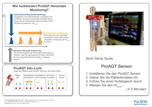 ProAQT Sensor - PULSION Medical Systems SE
