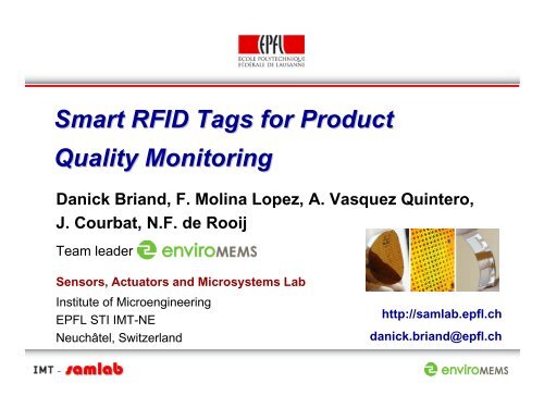 Smart RFID Tags for Product Quality Monitoring - Micronarc
