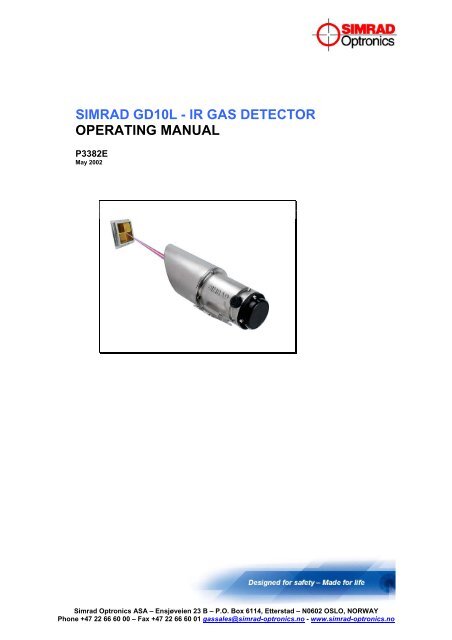 simrad gd10l - ir gas detector operating manual - ICEWeb