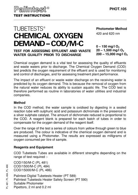 COD - 2000 MC Tubetests (PDF) - Palintest