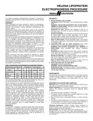 Hemoglobin Electrophoresis Procedure - Helena Laboratories