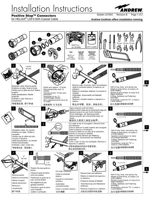 Positive Stop Connectors for HELIAX LDF4-50A Coaxial Cable - AVW
