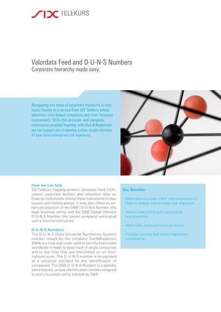 Valordata Feed and D-U-N-S Numbers - SIX Financial Information