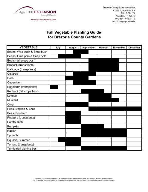 Vegetable Planting Guide