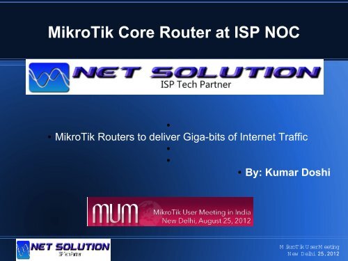MikroTik Core Router at ISP NOC - MUM