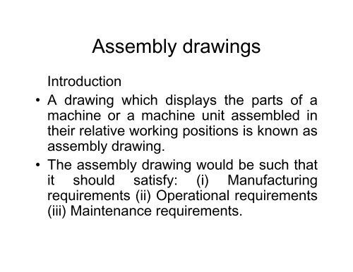 Assembly drawings