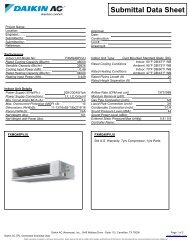 Submittal Data Sheet - Daikin AC