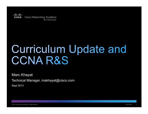 Marc Khayat - Cisco Networking Academy Events