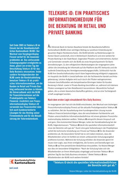 TELEKURS iD - SIX Financial Information