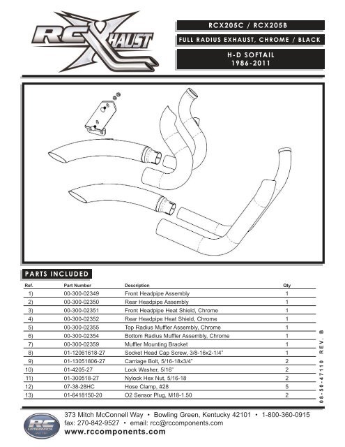 RCX Radius Exhaust - RC Components