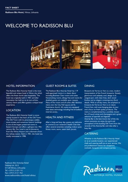 Hotel Brochure - Radisson Blu