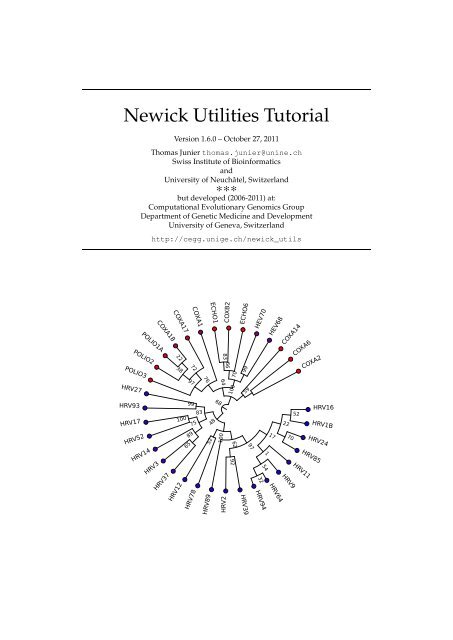 Newick Utilities Tutorial - Computational Evolutionary Genomics