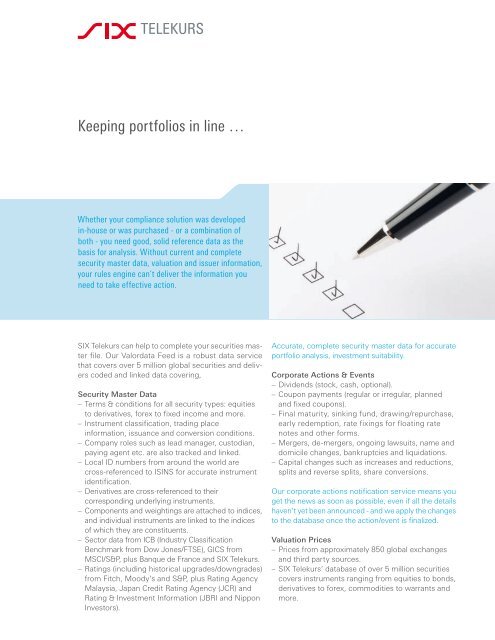 US - SIX Financial Information