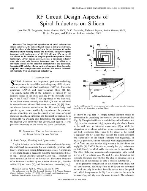 RF circuit design aspects of spiral inductors on silicon - Educypedia