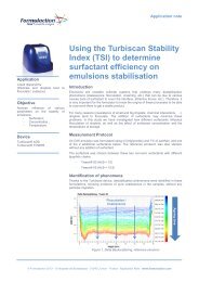 Use of the Turbiscan for Measuring Foam Stability Properties of ...