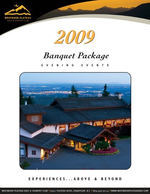 Banquet Package - Westwood Plateau Golf and Country Club