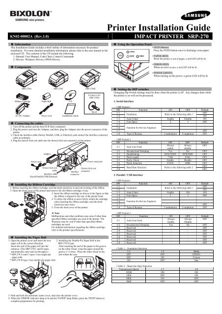 Printer Installation Guide - Bixolon Mini Printers UK
