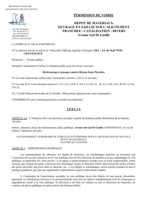 Permission de voirie
