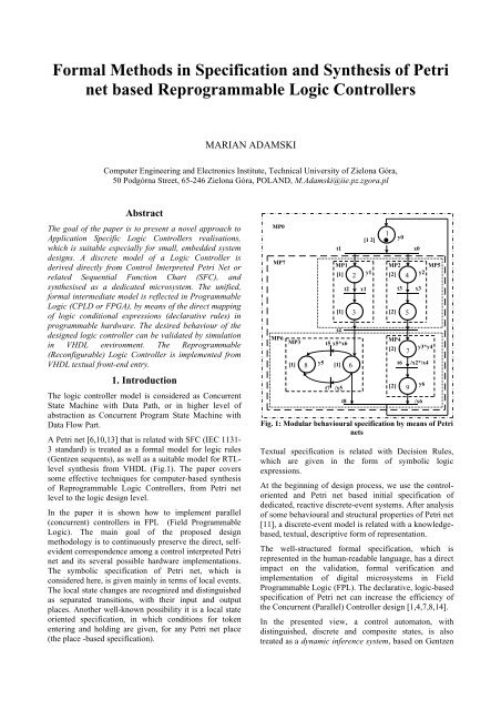 Formal Methods in Specification and Synthesis of Petri net ... - LSI