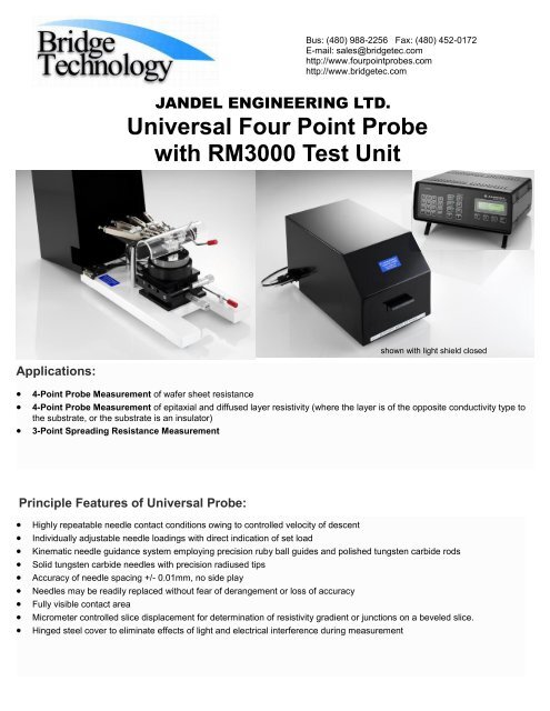 Universal Four Point Probe with RM3000 Test Unit - Four Point Probes