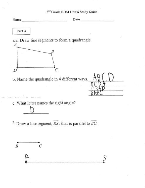3rd Grade EDM Unit 6 Study Guide