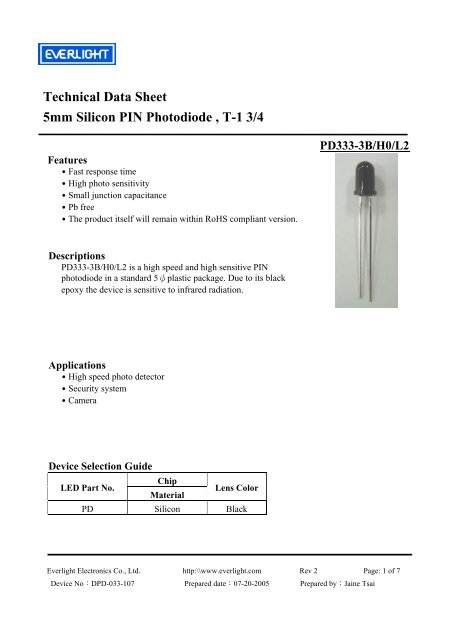 Ir Photodiode Datasheet
