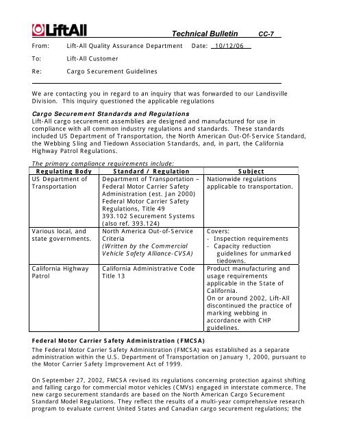 CC-07 Cargo Standards r1 06 - Lift-All Inc.