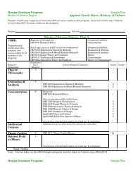 Design Graduate Program Master of Science Degree Sample Plan ...