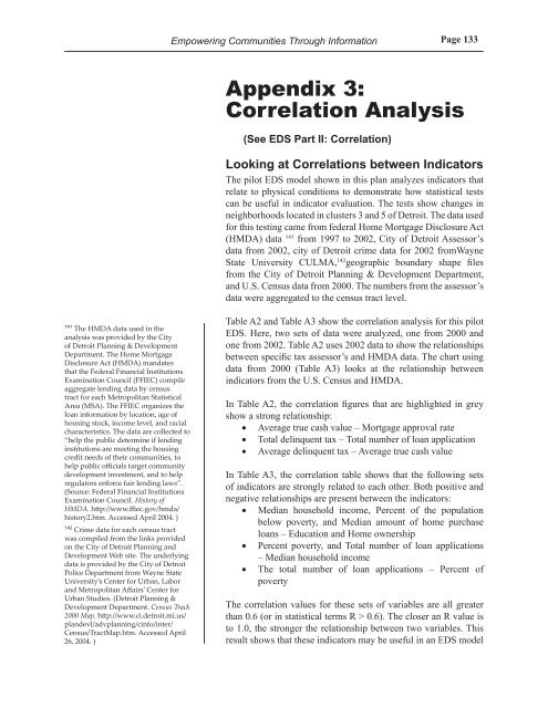 Appendix 3: Correlation Analysis - Data Driven Detroit