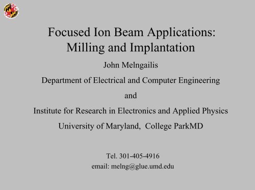 Focused ion beam applications: milling and implantation - CMI