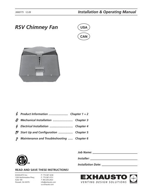 RSV Chimney Fan - Enervex