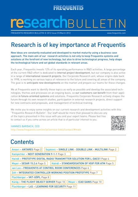 Research Bulletin - Frequentis
