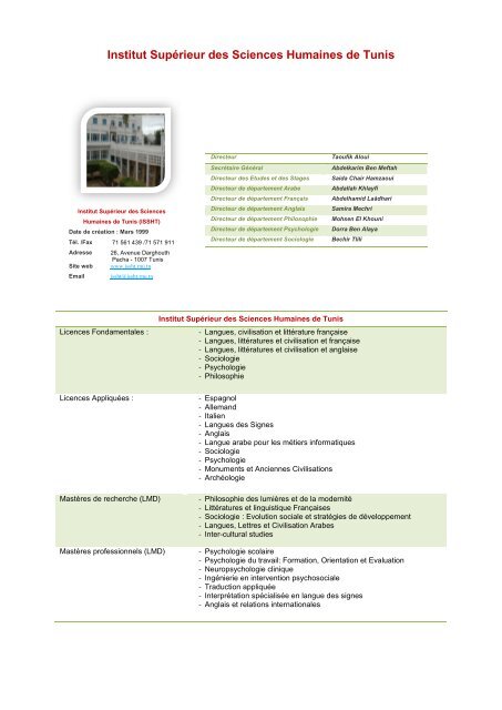 Institut Supérieur des Sciences Humaines de Tunis